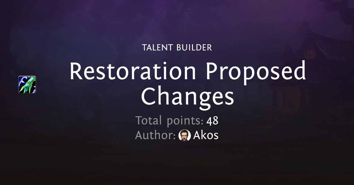 Restoration Proposed Changes | Talent Builder